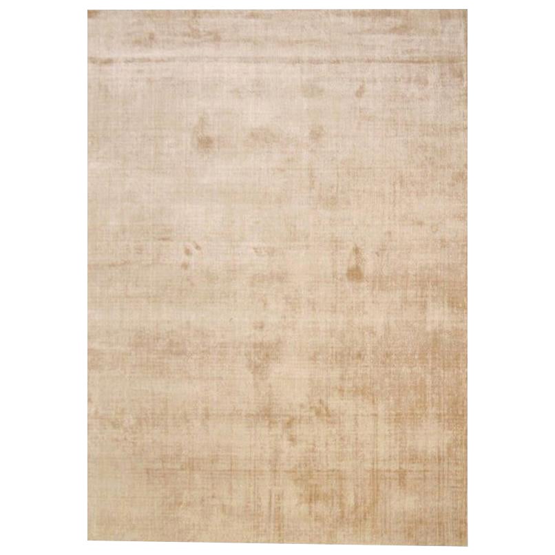 Handmade Smooth Beige Color in Silk Rug For Sale at 1stDibs