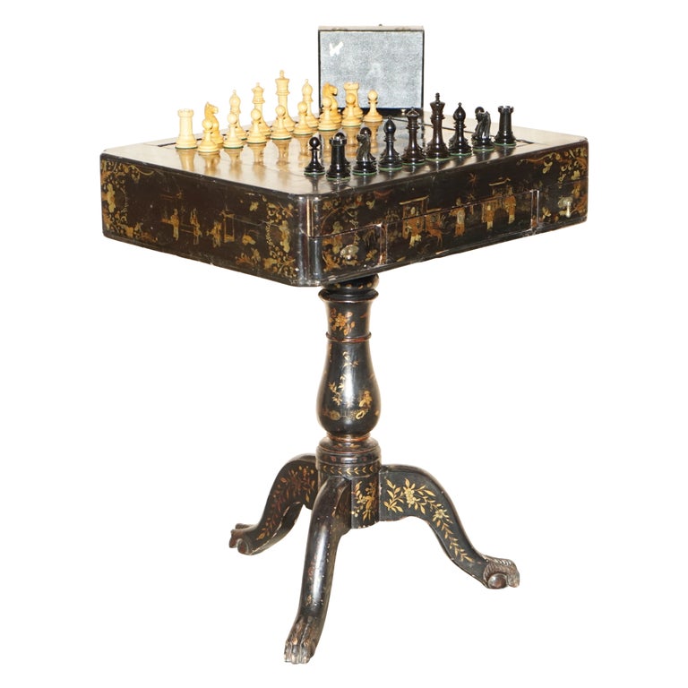 FULLY RESTORED ANTIQUE VICTORIAN JAQUES STAUNTON WEiGHTED CHESS PIECES ...