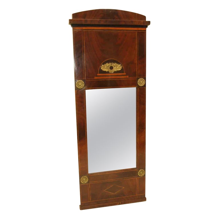 English Mahogany Inlaid Mirror For Sale at 1stDibs