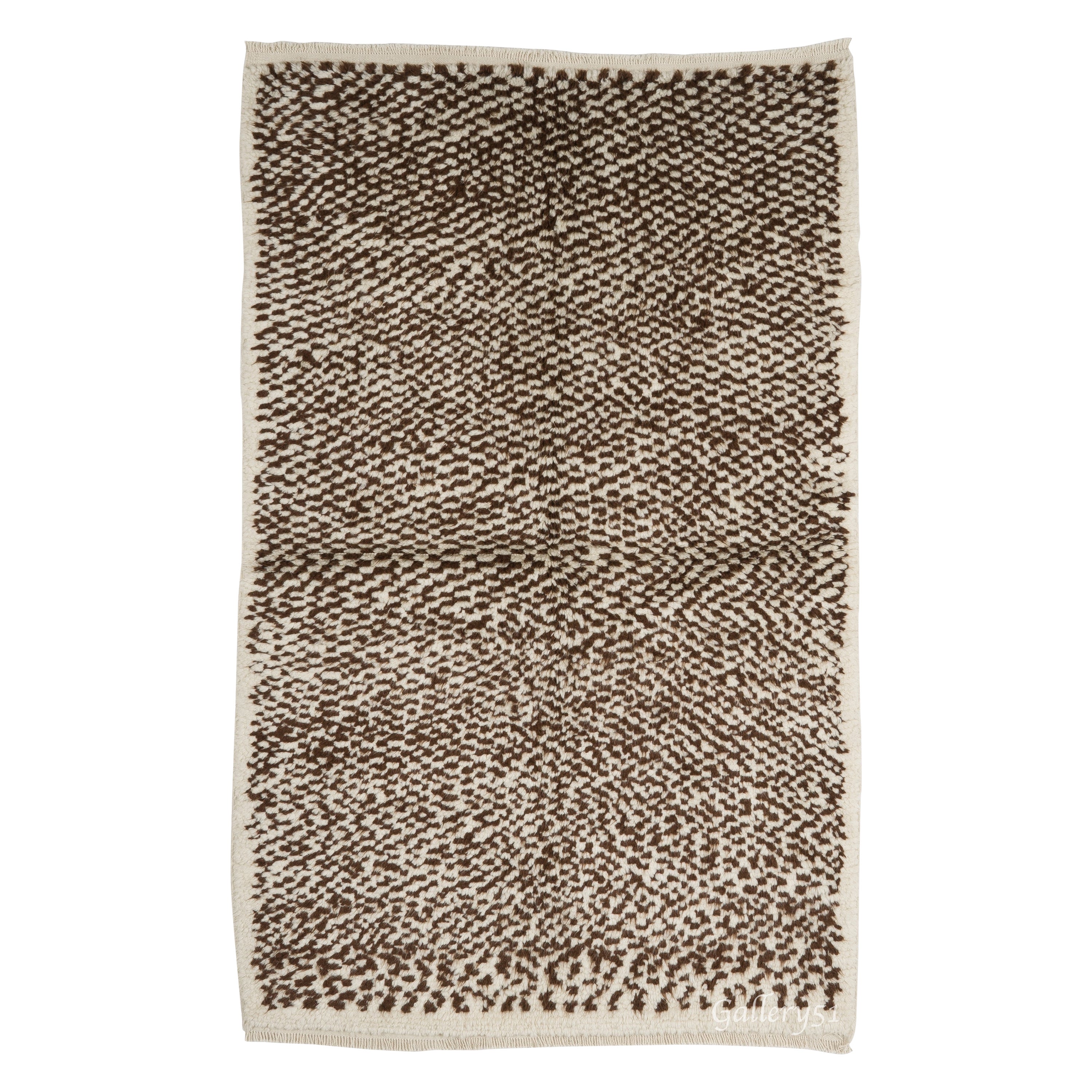 Home Decor Grid Pattern Tulu Rug, 100% Wool, Handmade Cream Checkered ...