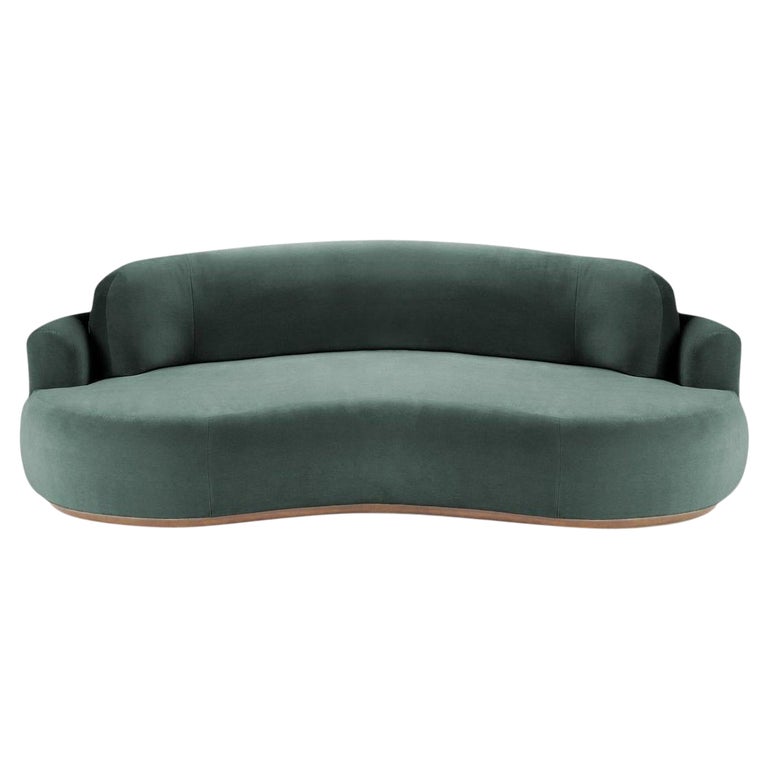 Canapé rond nu avec chêne naturel et structure lisse, petit modèle 72 ...