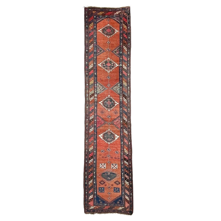 Long Antique Caucasian Runner, c.1920-30's For Sale at 1stDibs