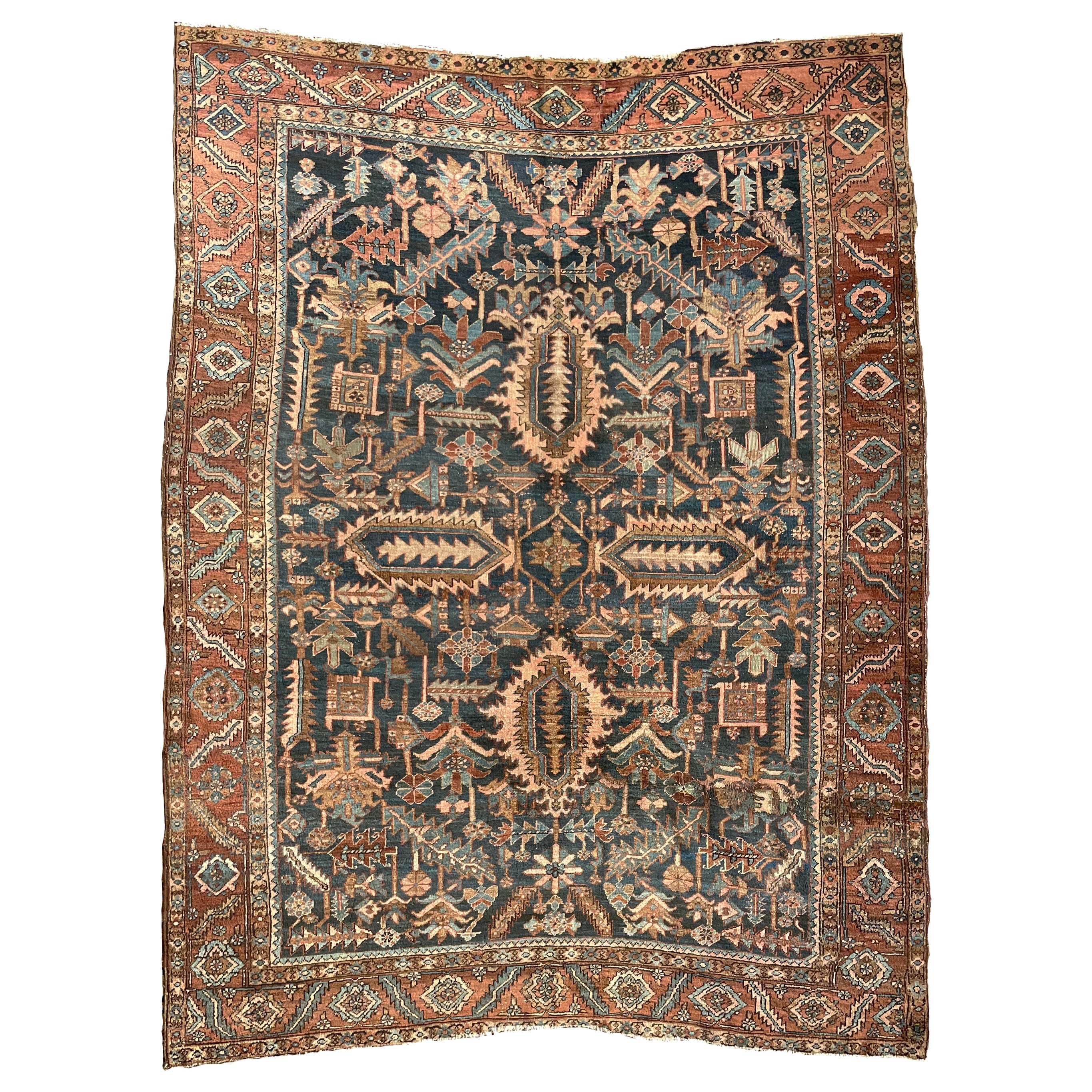 Blooming Midnight Jungle Antique Rug with Unbelievable Color Palette ...