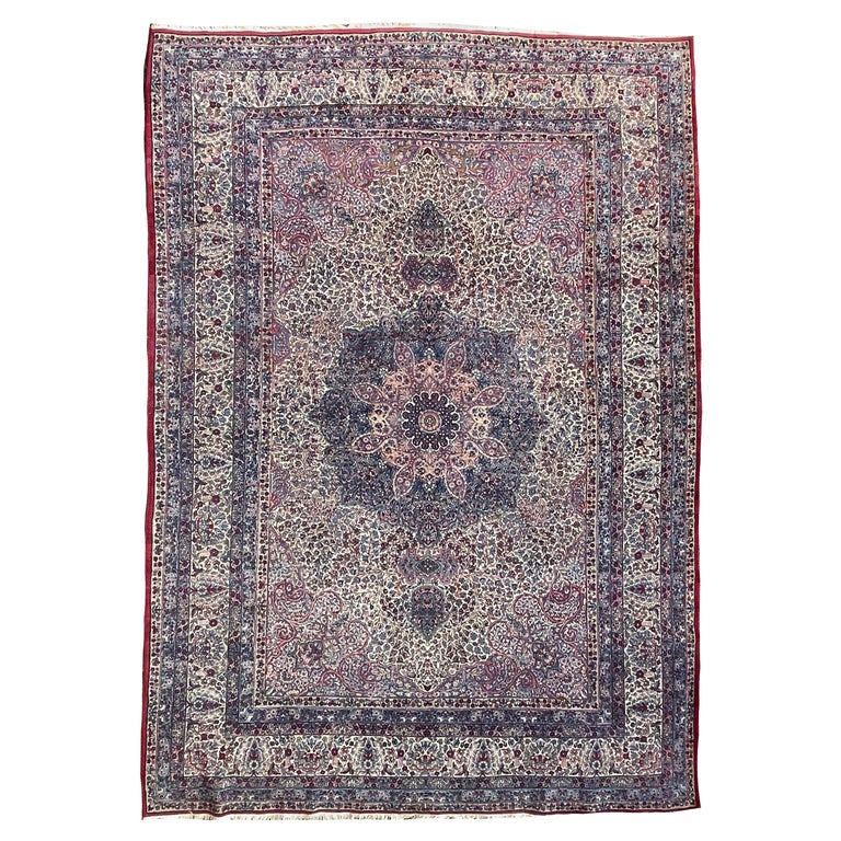 Sophisticated Pastel Botanical Antique Rug, c.1930's For Sale at 1stDibs