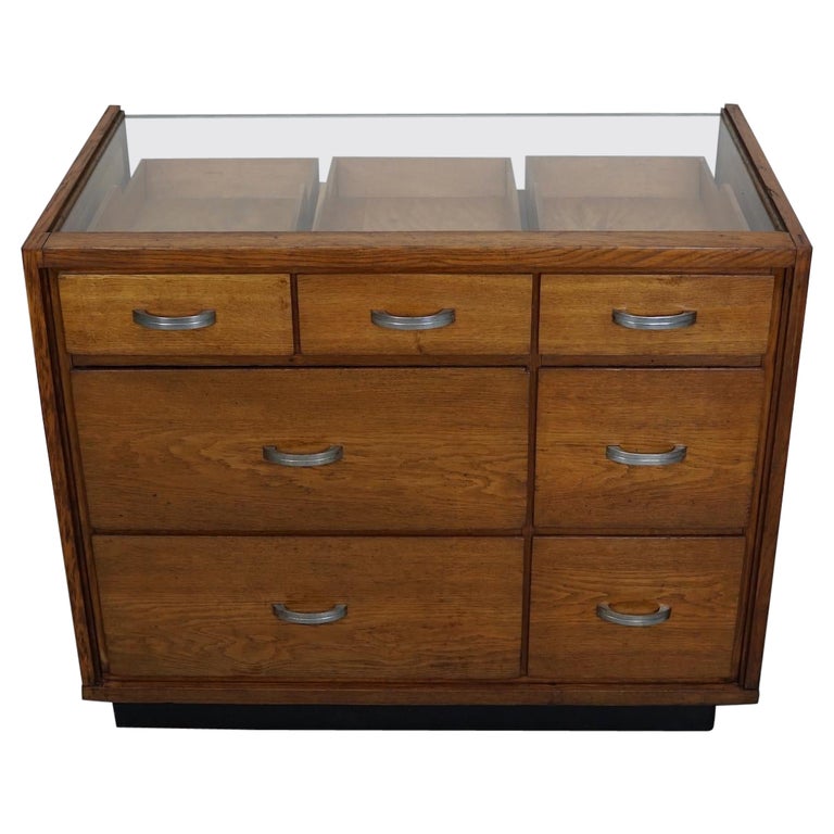 Vintage French Oak Haberdashery Cabinet or Shop Counter, 1950s For Sale ...