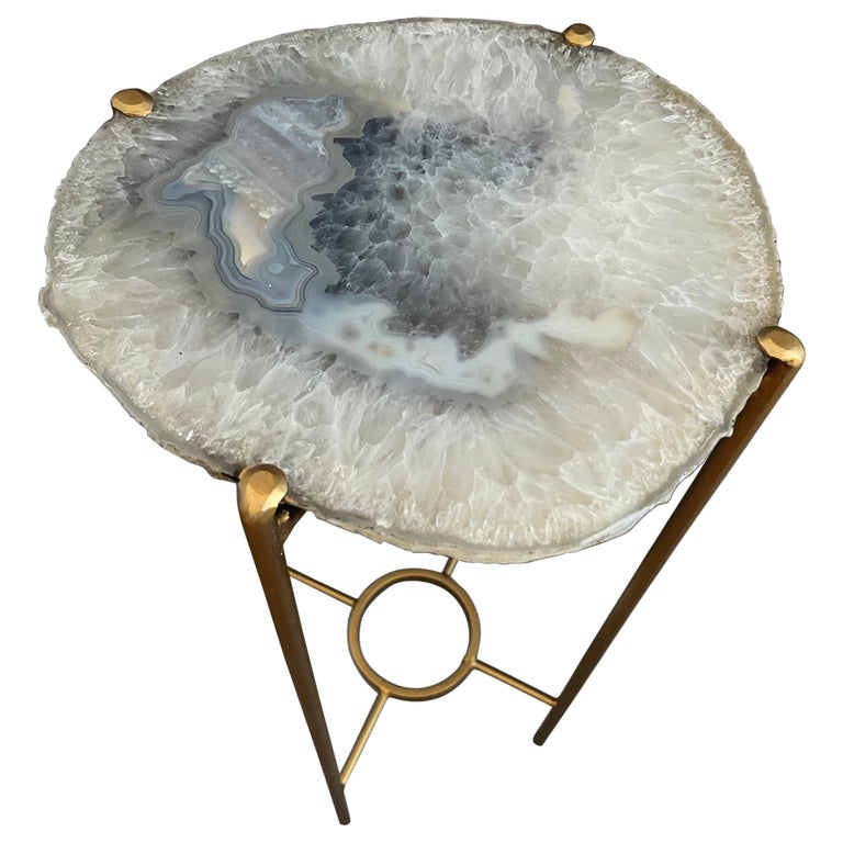 Unusual Modern Handcrafted Geode Drinks Table For Sale at 1stDibs
