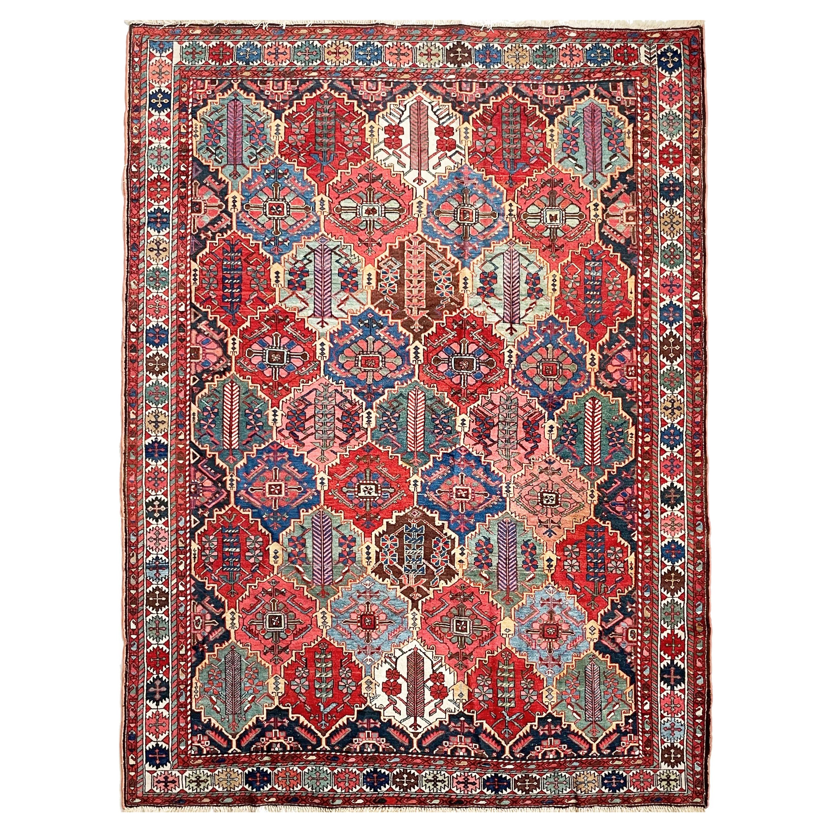 Antique Classical Rug in Jewel Tones with Signature, circa 1940's For ...