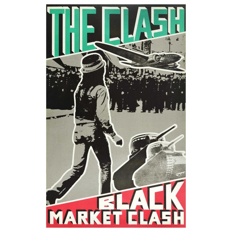 Original Vintage Music Advertising Poster The Clash Punk Rock Black ...