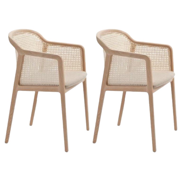 Set of 2, Vienna Little Armchair, Beech Wood, Beige by Colé Italia For ...