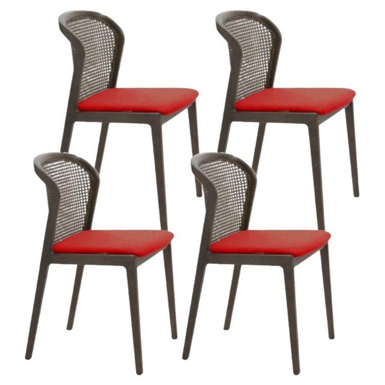 Set of 4, Vienna Chair, Canaletto, Red Contour by Colé Italia For Sale ...