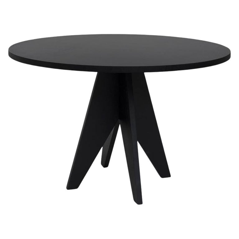 Contemporary Round Table 'POSE', 100, Black Oak For Sale at 1stDibs