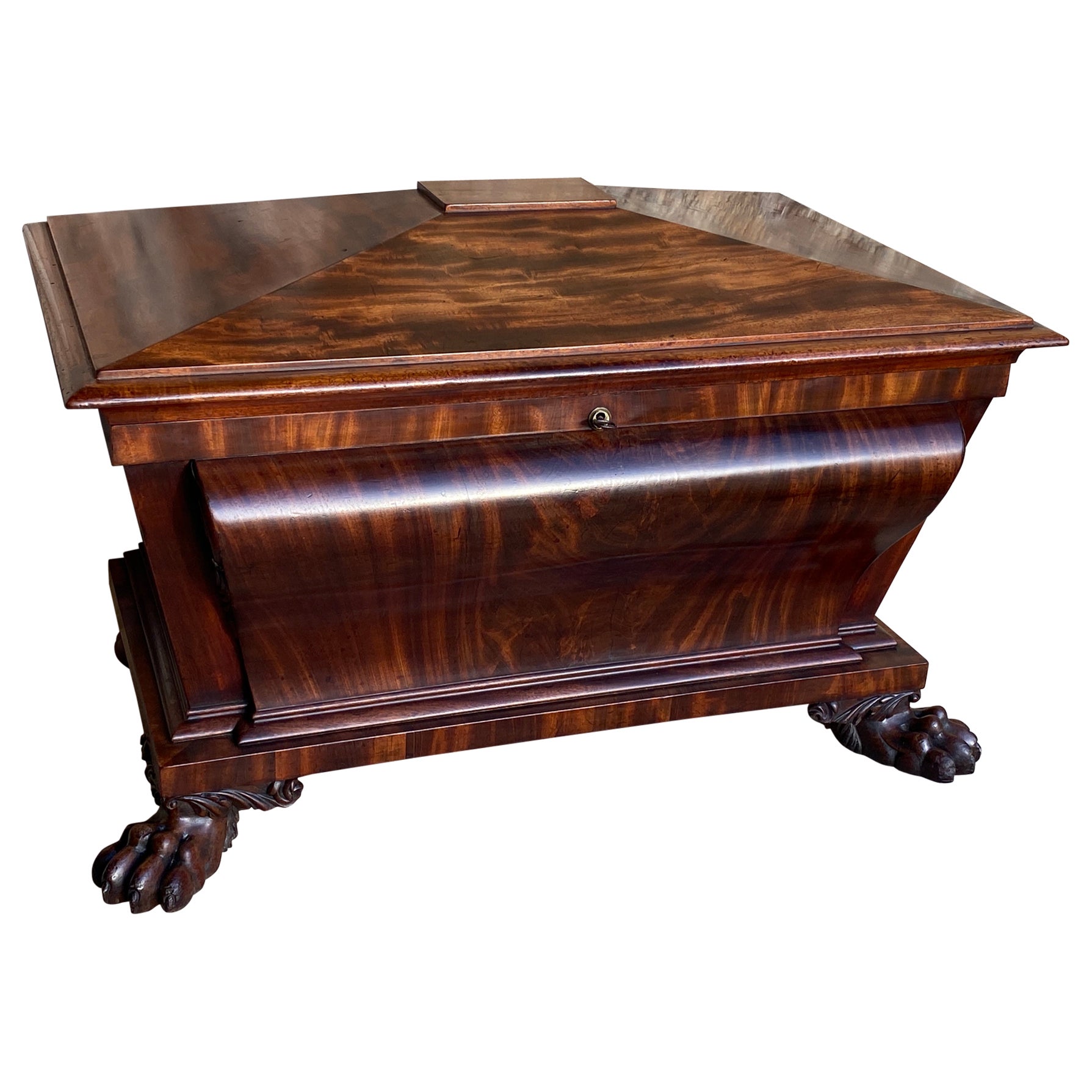 Regency Brass-Mounted Part-Ebonized Mahogany Cellarette For Sale at 1stDibs