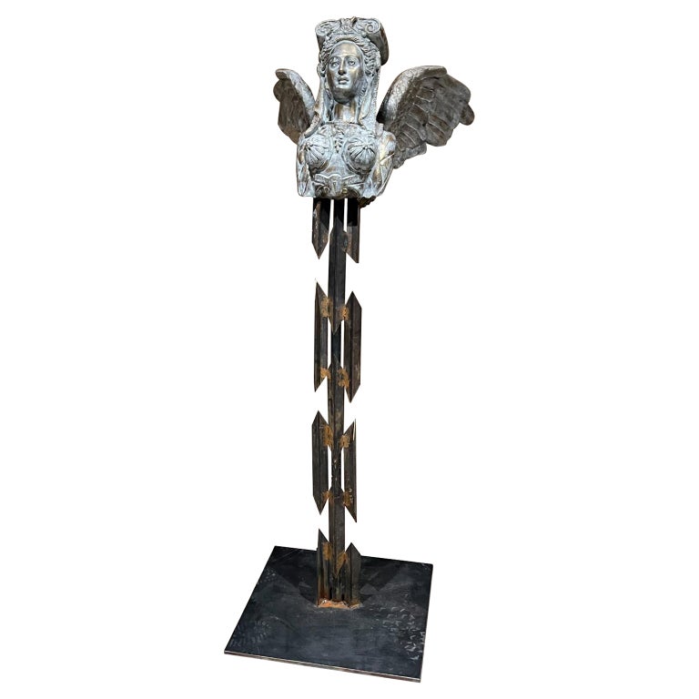 Stunning Greek Sphinx White Sculpture Female Bronze Forged Steel For ...