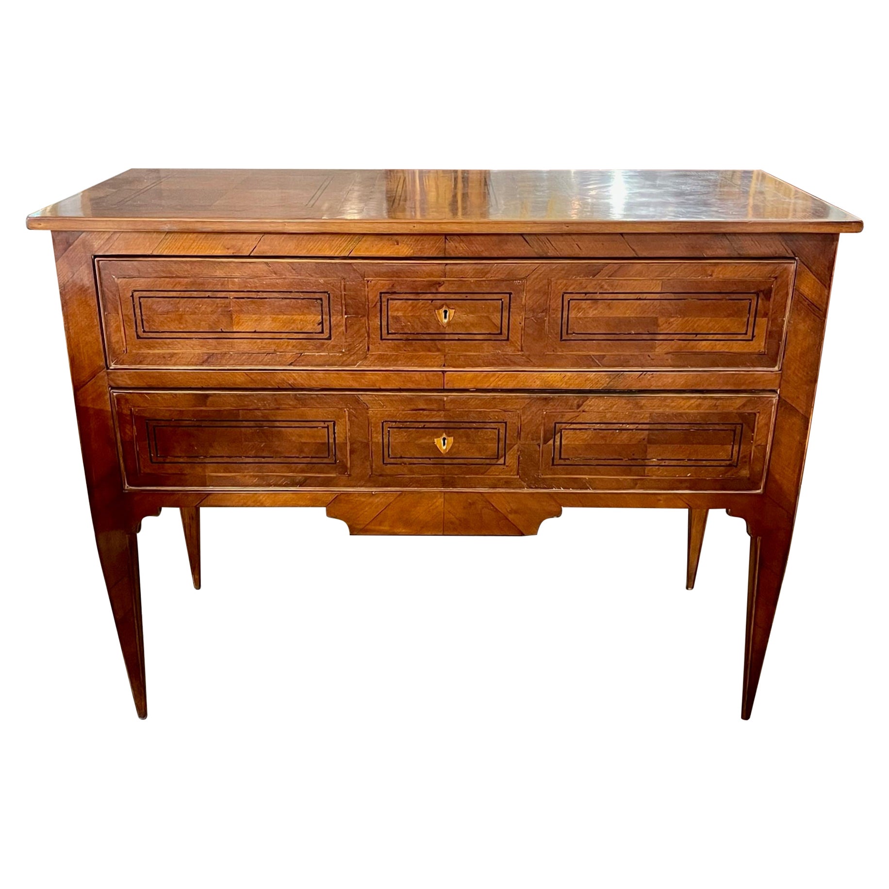 Pair of 19th Century Italian Walnut Neo-Classical Inlaid Commodes at ...