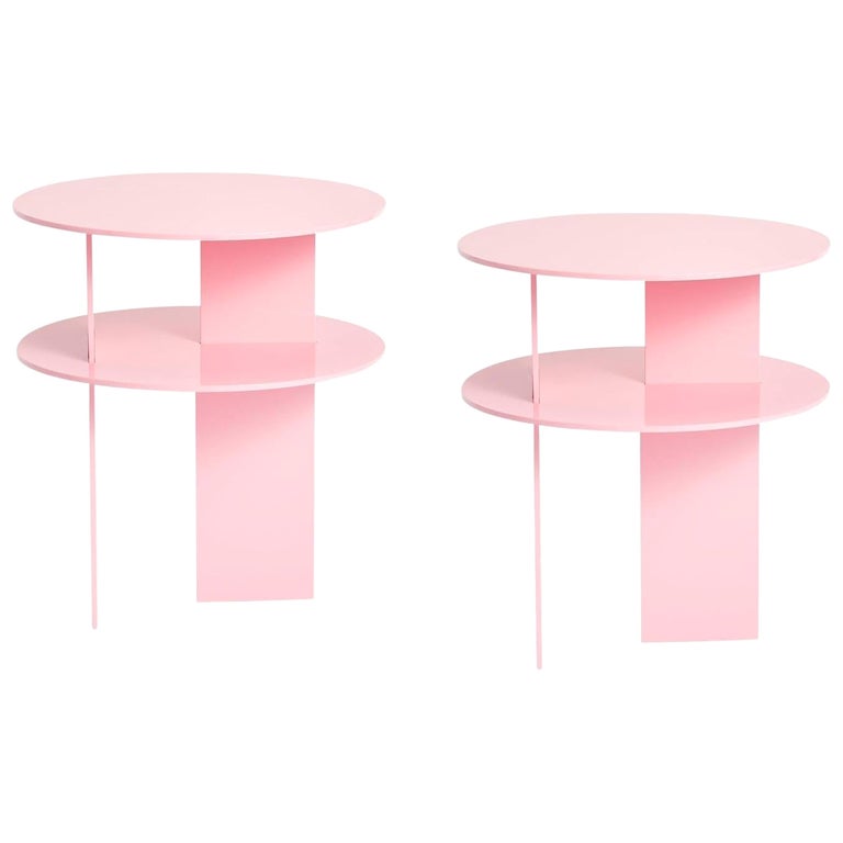 Pair of Pink Sanora Side Tables by Ben Barber Studio For Sale at 1stDibs