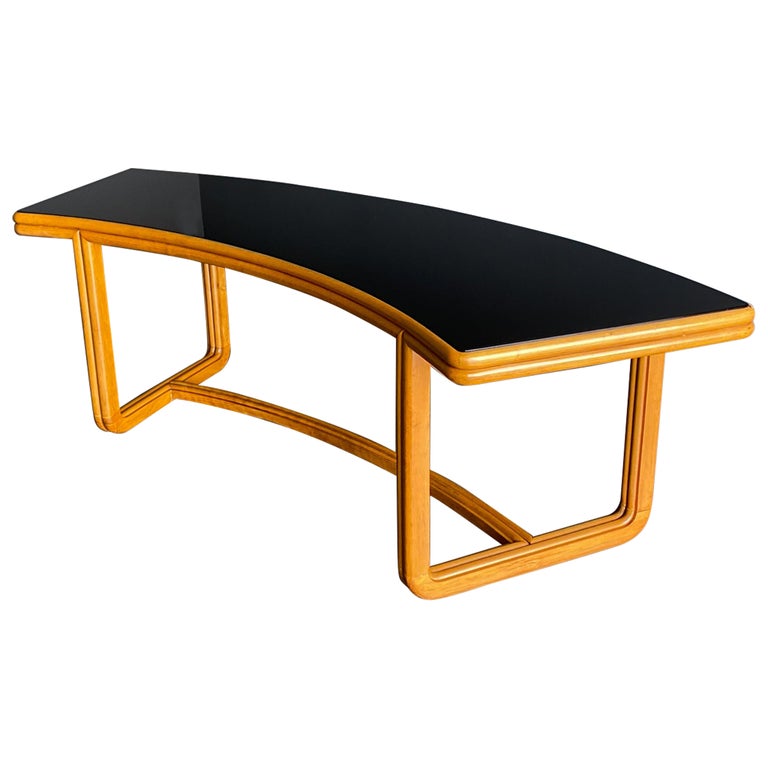 Italian Large Scale Curved Writing Desk, circa 1955 For Sale at 1stDibs