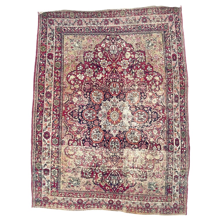 Antique Persian Kermanshah Rug with Unique Squarish Size, c. 1910-20's ...