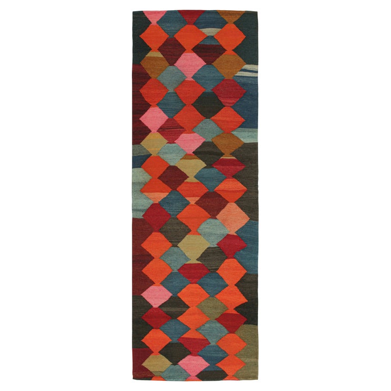 Vintage Karadagh Persian Kilim Runner with Geometric Patterns by Rug ...