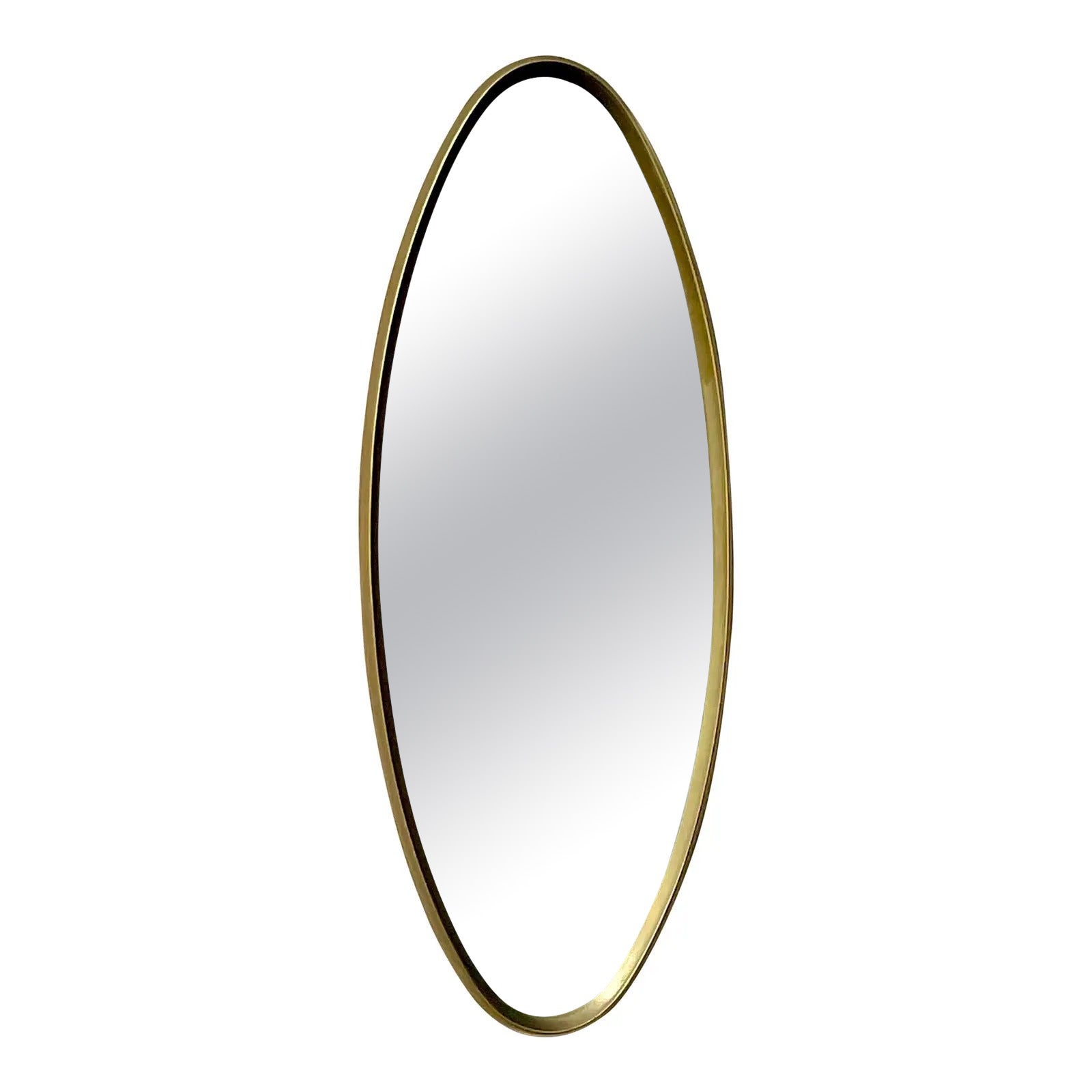 Vintage MCM Gilt Oval Mirror For Sale at 1stDibs