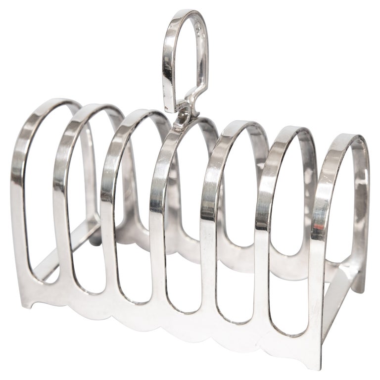 Art Deco English Mappin and Webb Silver Plate Toast Rack For Sale at ...