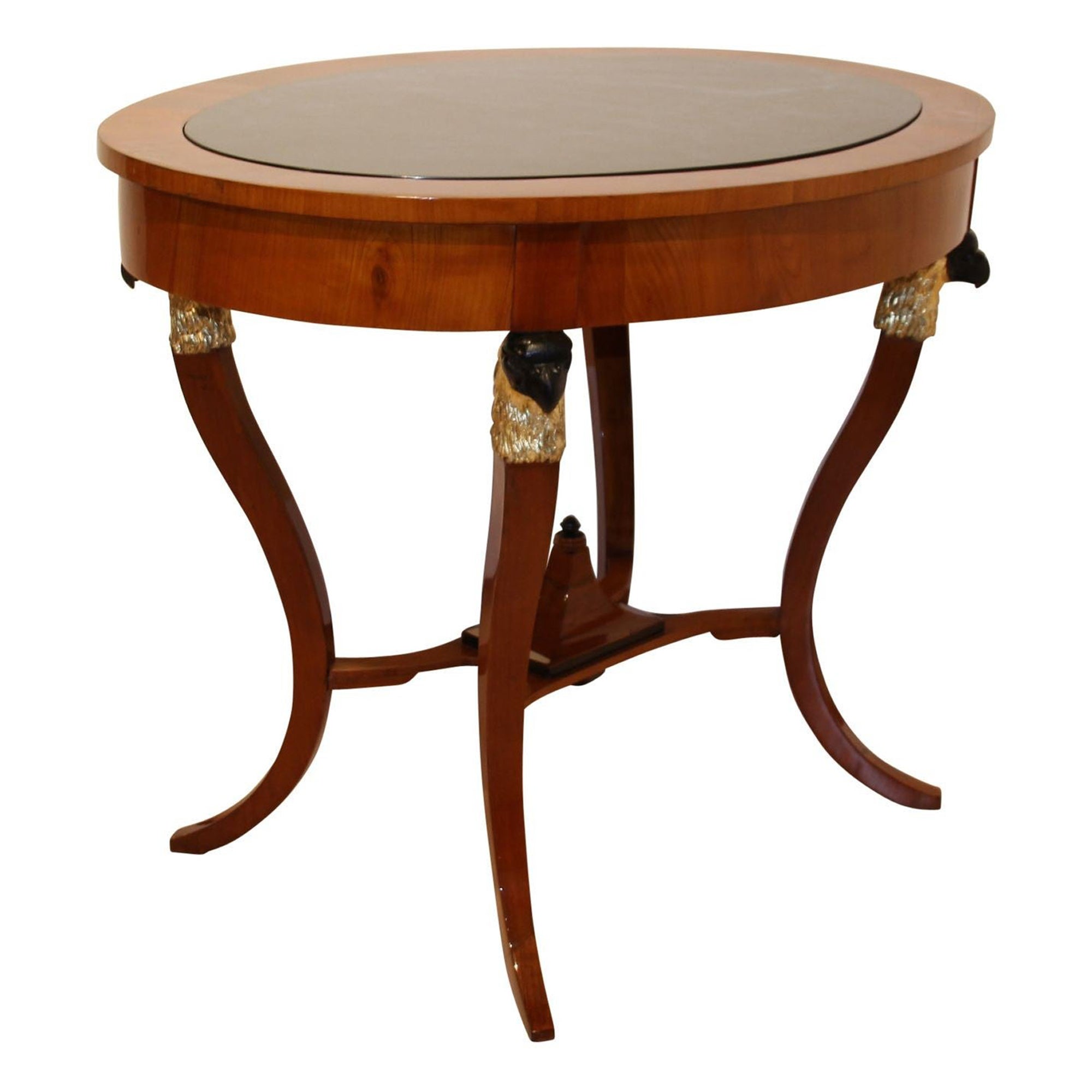 Antique Austrian Biedermeier Circular Walnut Dining Center Table ...
