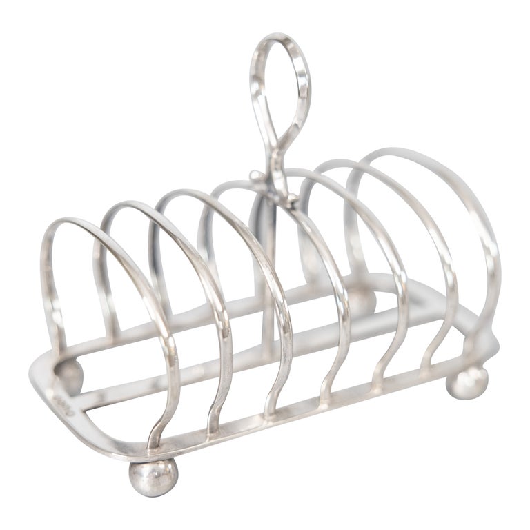 Antique Art Deco English Silver Plate Toast Rack For Sale at 1stDibs
