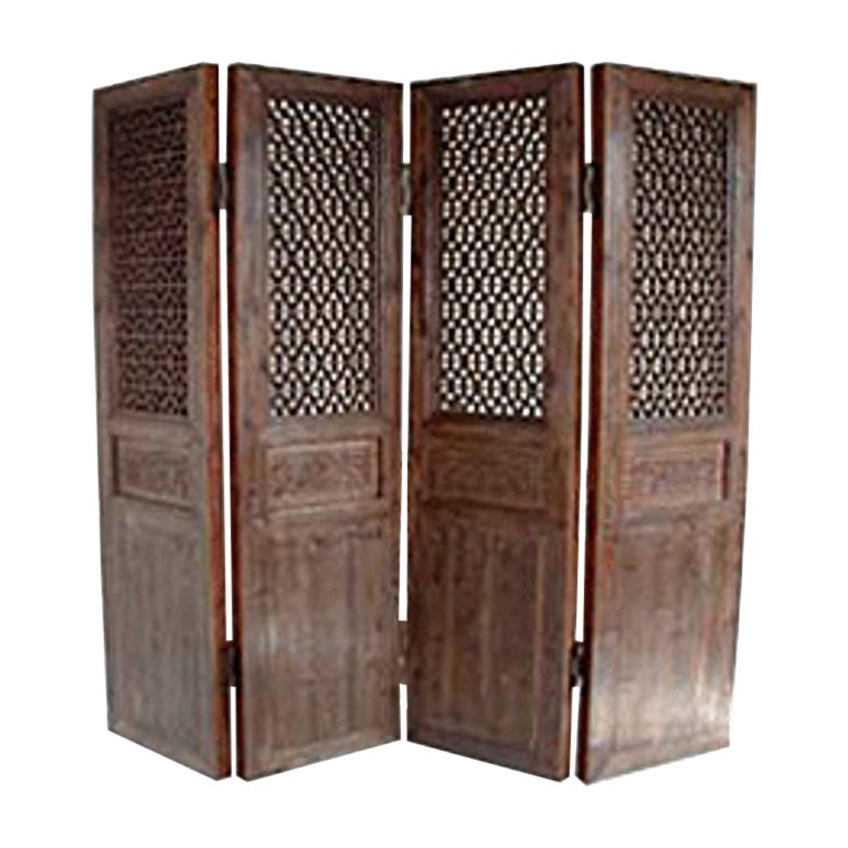 18th Century Four Panel Screen For Sale at 1stDibs