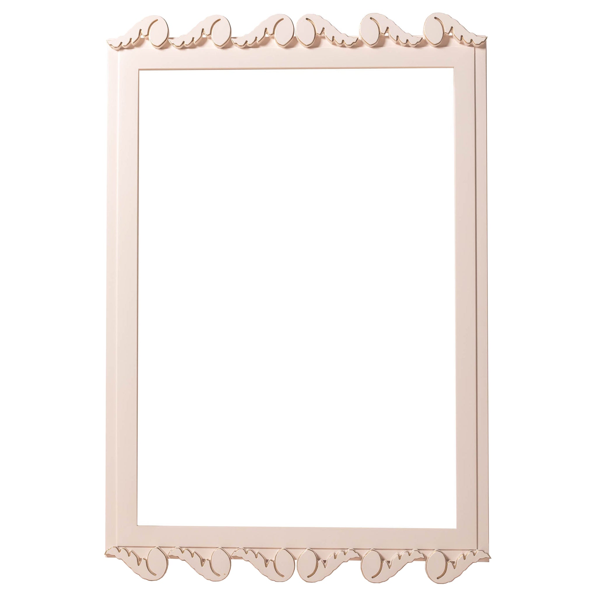 Garden District Laurel Rectangle Mirror in Pink Ground For Sale at 1stDibs