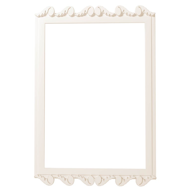 Garden District Laurel Rectangle in Swiss Coffee, 24x36 For Sale at 1stDibs