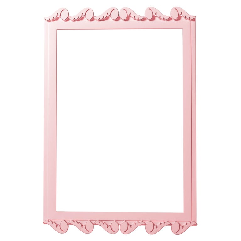 Garden District Laurel Rectangle Mirror in Authentic Pink For Sale at ...