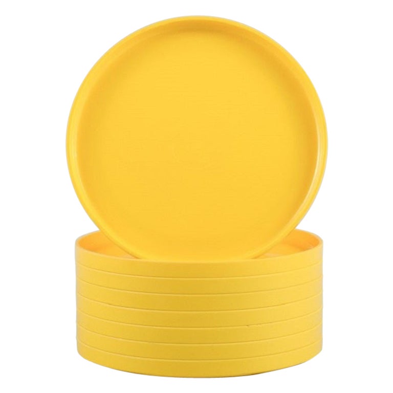 Massimo Vignelli for Heller, Italy, a Set of 8 Plates in Yellow ...