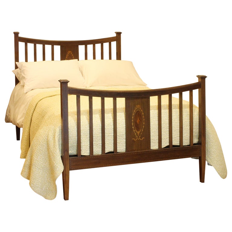 Inlaid Double Slatted Bed, WD46 For Sale at 1stDibs