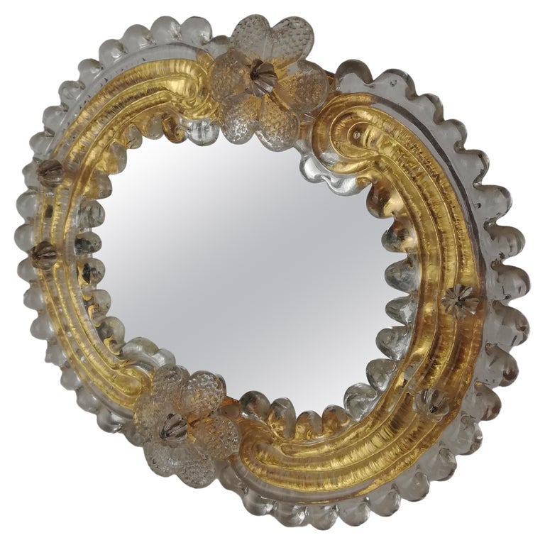 Venetian Table Mirror in Murano Glass by Archimede Seguso, Italy, 1950s ...