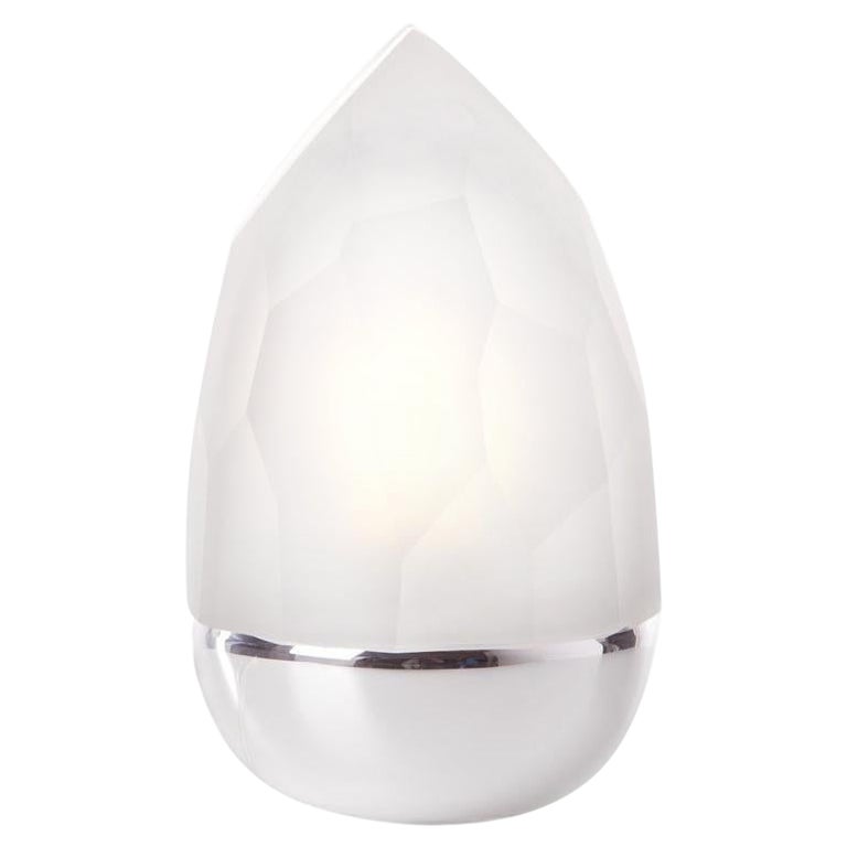 Clear and Silver Mr. Flame Table Lamp by Dechem Studio For Sale at 1stDibs