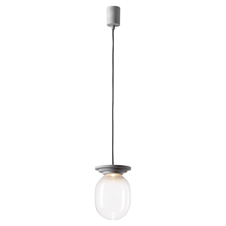 Silver and Clear Stratos Big Capsule Pendant Light by Dechem Studio For ...