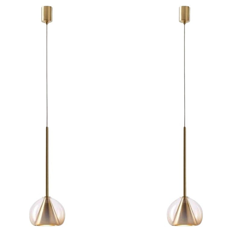 Set of 2 Small Neutral Nude Kono Pendant Lights by Dechem Studio For ...