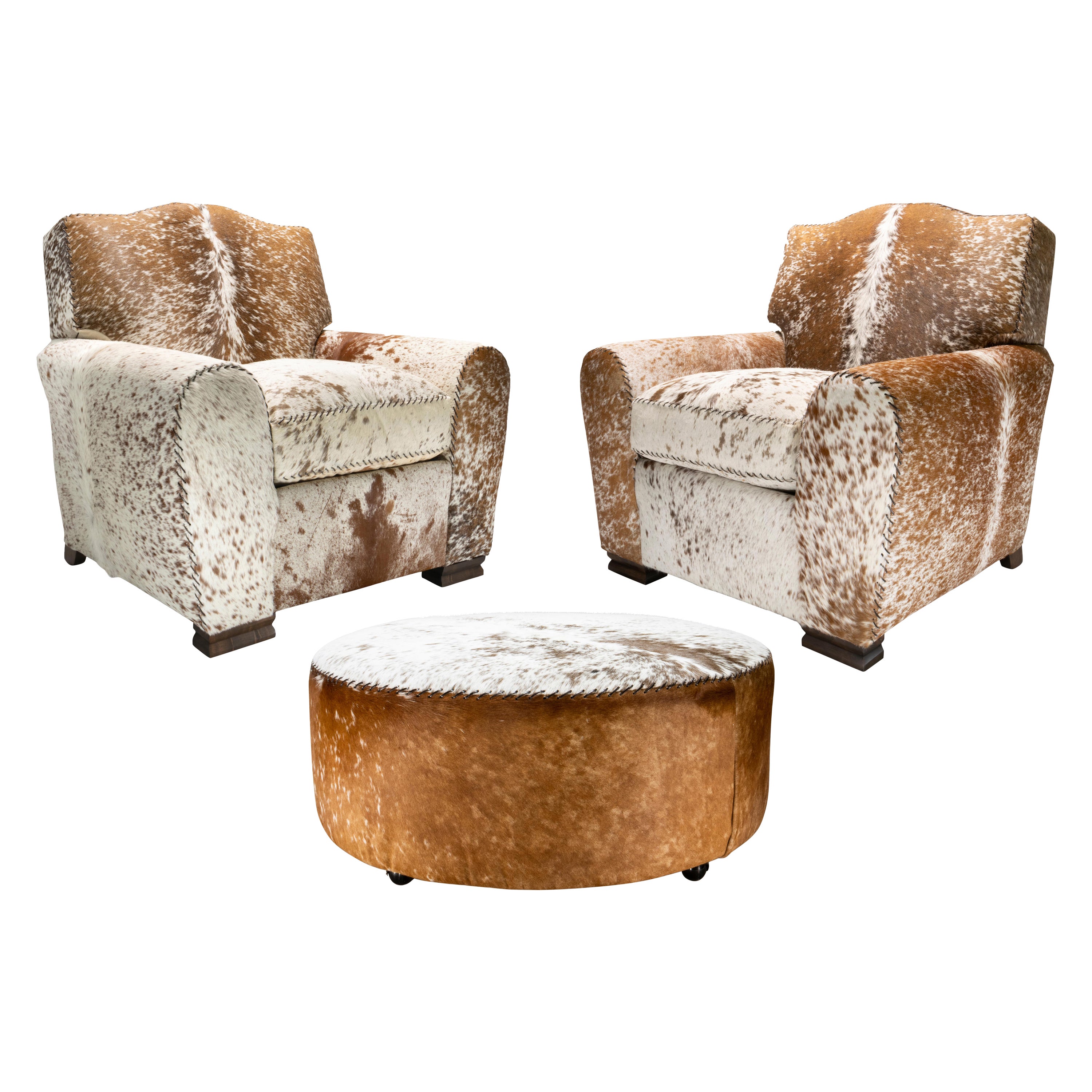 Bespoke Leopard Print Velvet Upholstered Swivel Chair and Ottoman at ...
