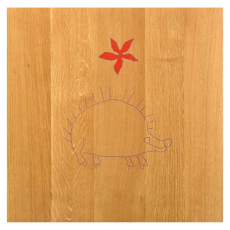 Nail Inlay Wall Piece No. 9 'Cloven Footed Hedgehog' oak, nails ...
