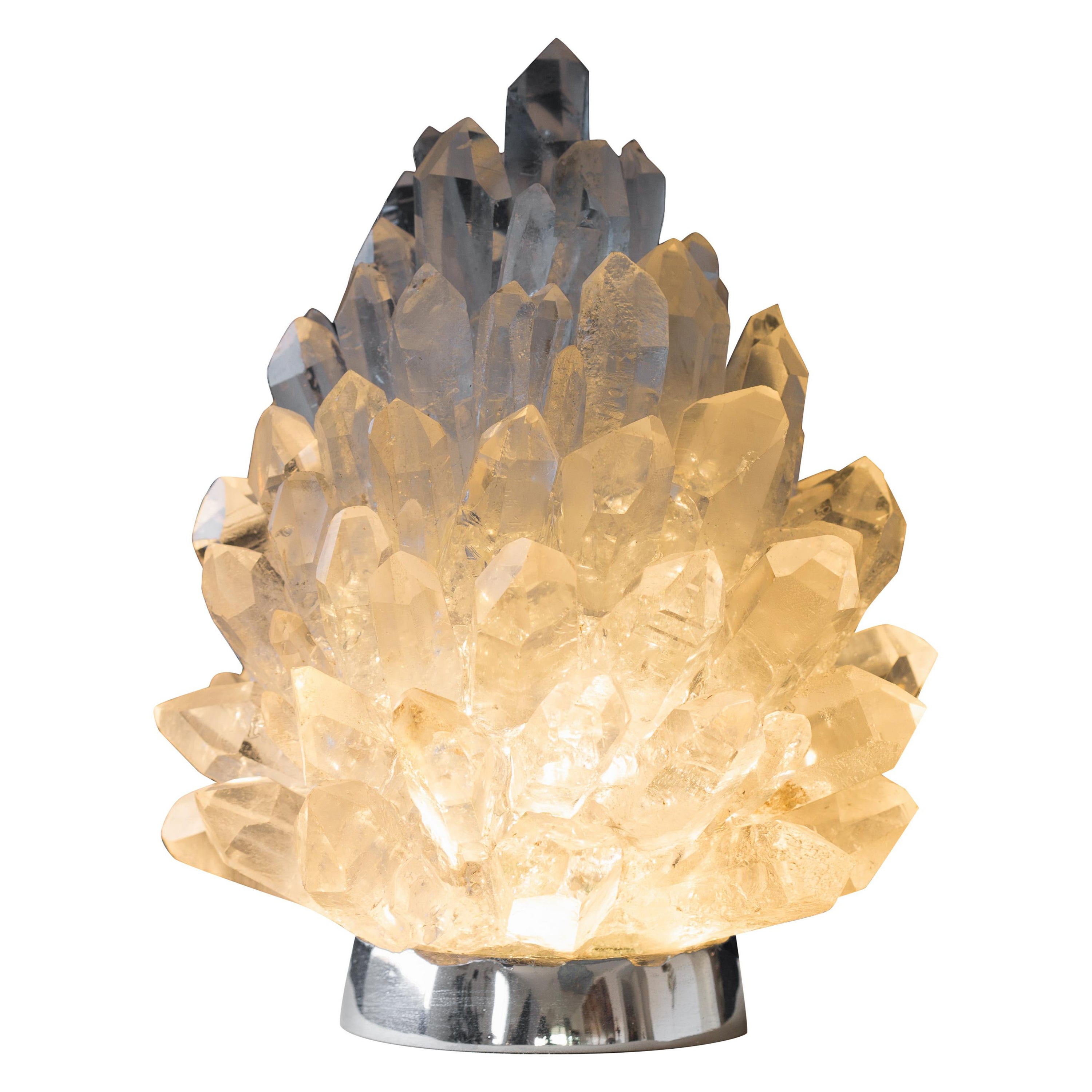 Pair of Natural Rock Crystal Lighting, Demian Quincke For Sale at 1stDibs