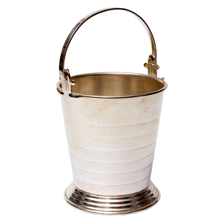 English Deco Silver Plate Ice Pail For Sale at 1stDibs