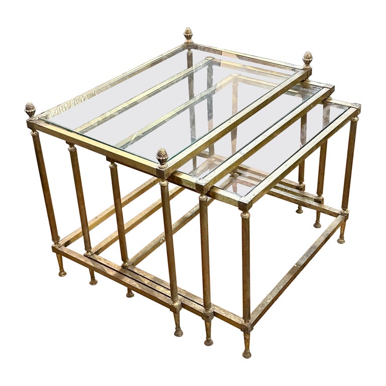 Set of Three Vintage Italian Nesting Tables For Sale at 1stDibs