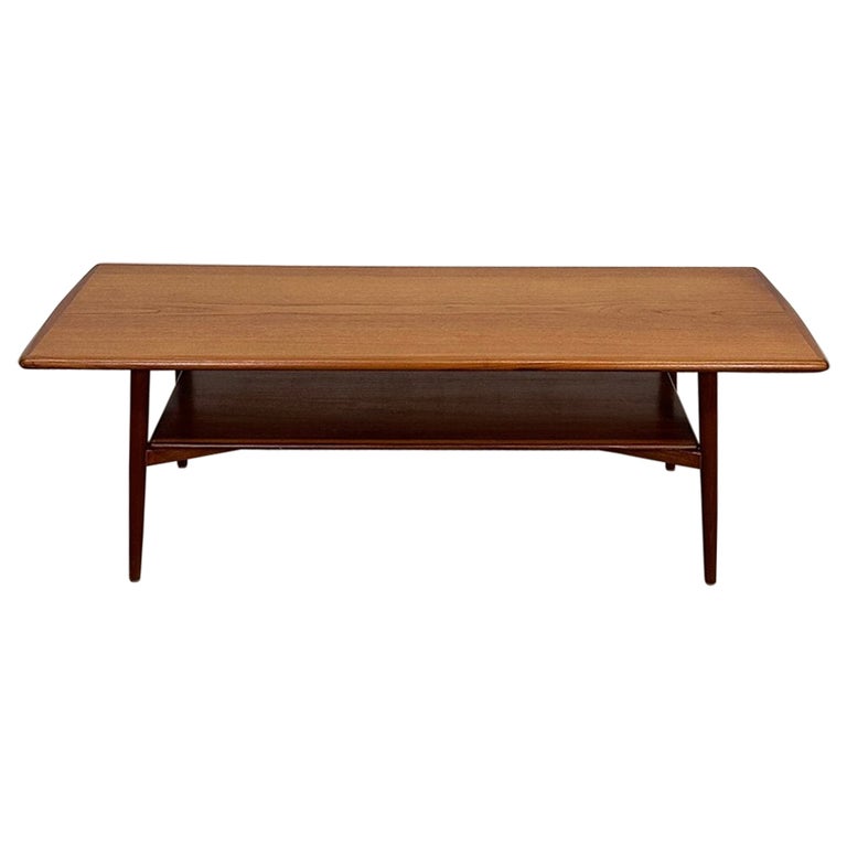 Danish Modern Teak Two Tier Coffee Table For Sale at 1stDibs