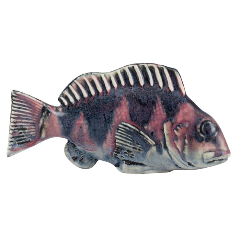 Sven Wejsfelt, for Gustavsberg, Unique "Stim" Fish in Glazed Ceramics ...