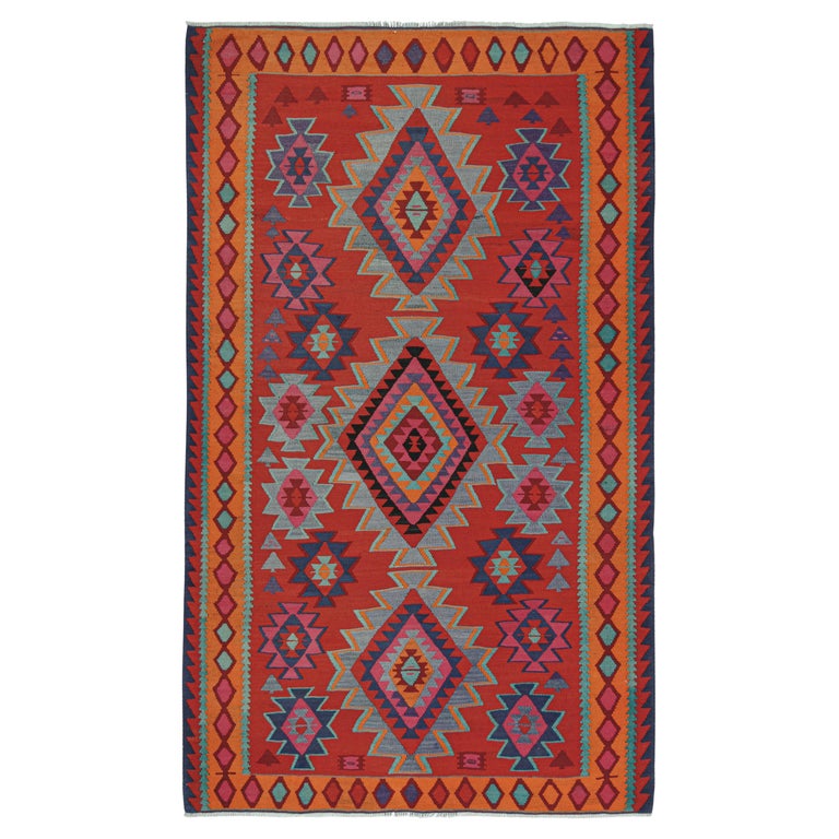 Vintage Northwest Persian Kilim in Red with Blue Medallions For Sale at ...