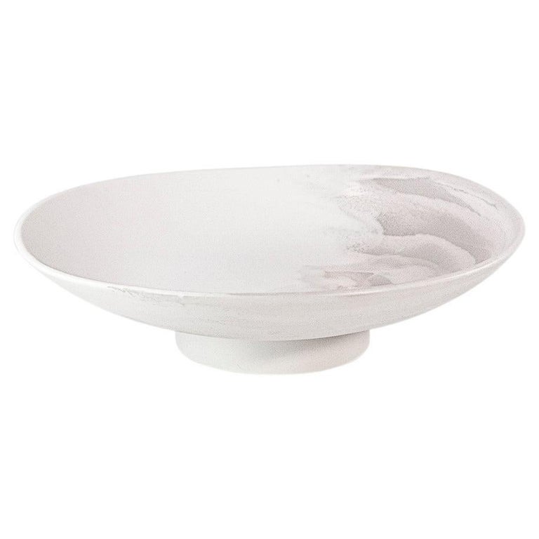 Comitan White Resin Large Pedestal Bowl Centrepiece For Sale at 1stDibs