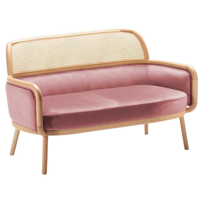 Luc Sofa Klein mit Eschenholz-Aschenbecher-056-1 und Vigo Plantain im ...