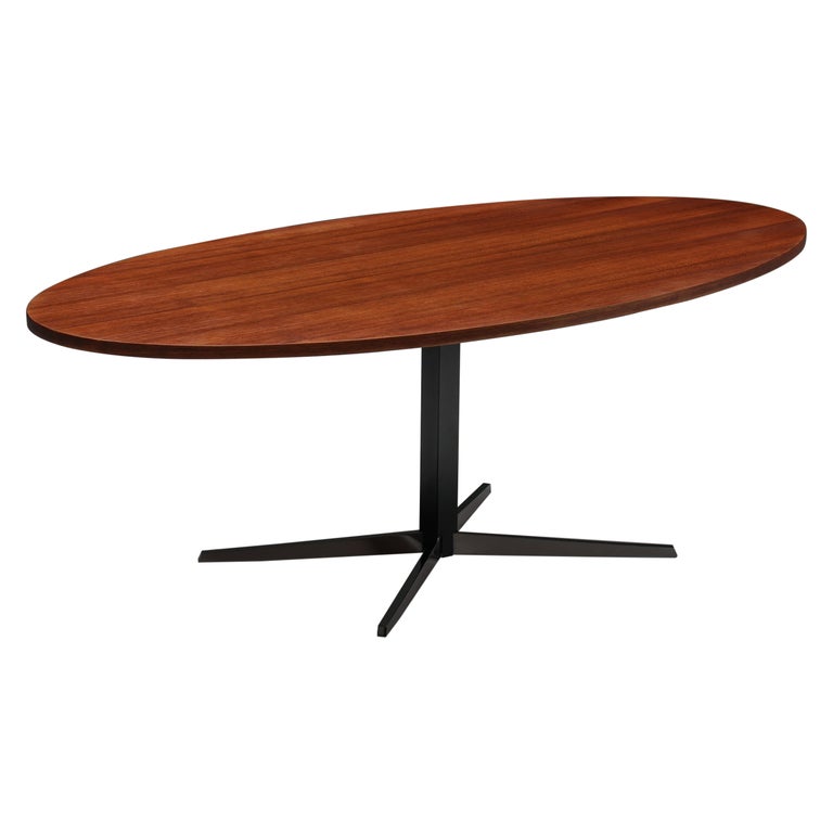 Danish Adjustable Wooden Table with Metal Base, 1970s at 1stDibs