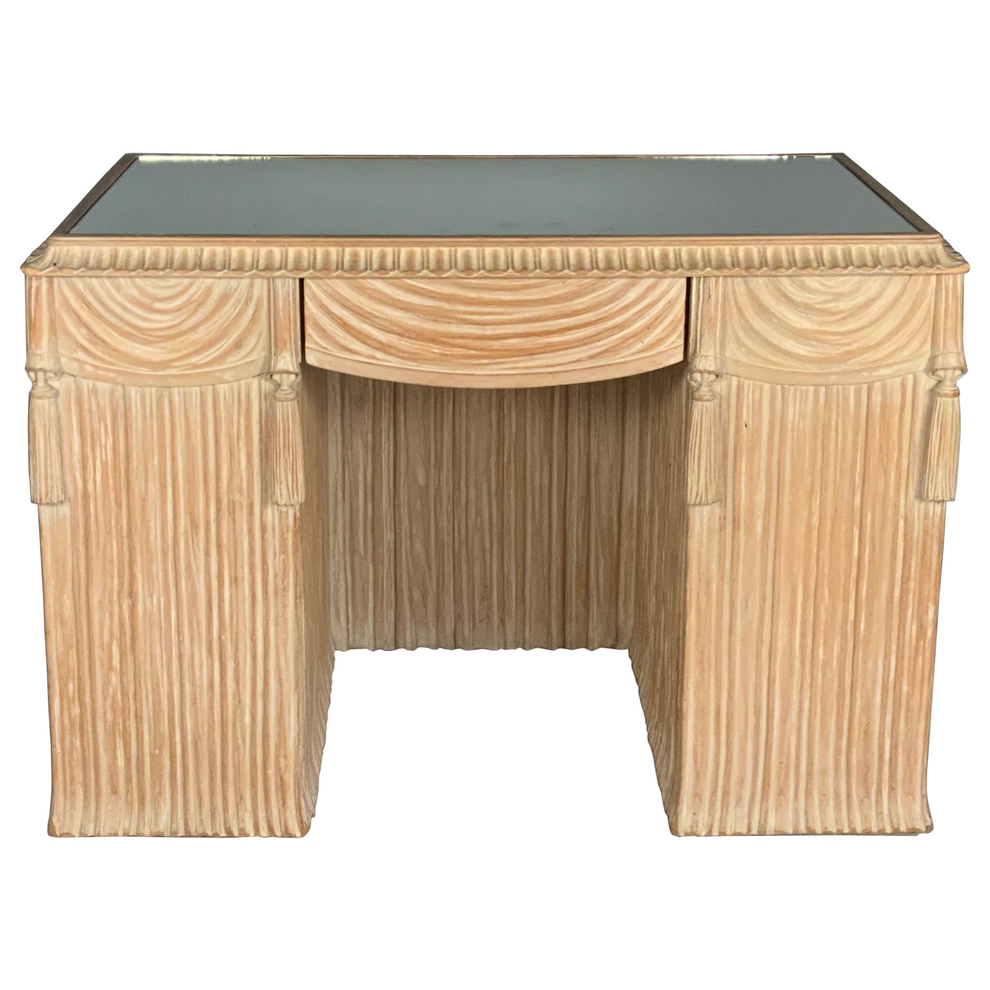 Dressing Vanity Table or Desk in Painted Faux Shagreen at 1stDibs