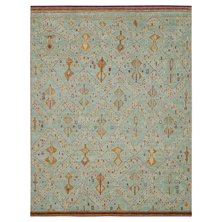 Rug and Kilim’s Moroccan Style Rug in Blue with Geometric Patterns For ...