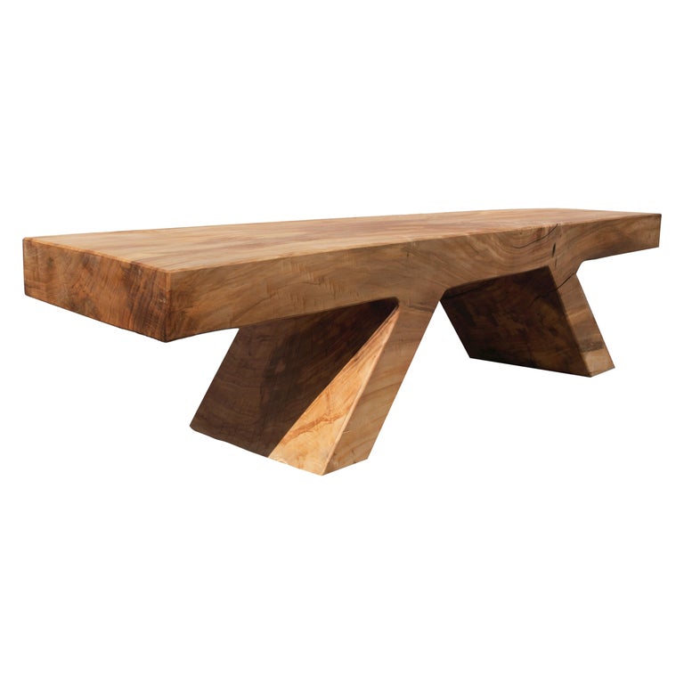 Unique Poplar Bench Sculpted by Jörg Pietschmann For Sale at 1stDibs